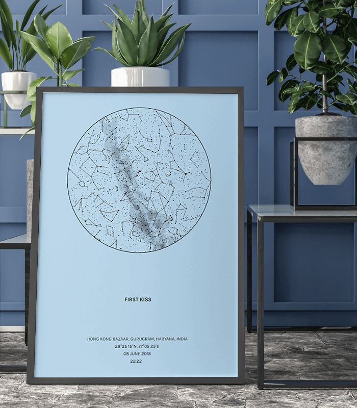 Star Map Black - Starry Sky Poster