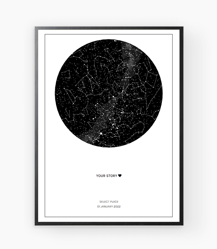 Star Map White - Starry Sky Poster